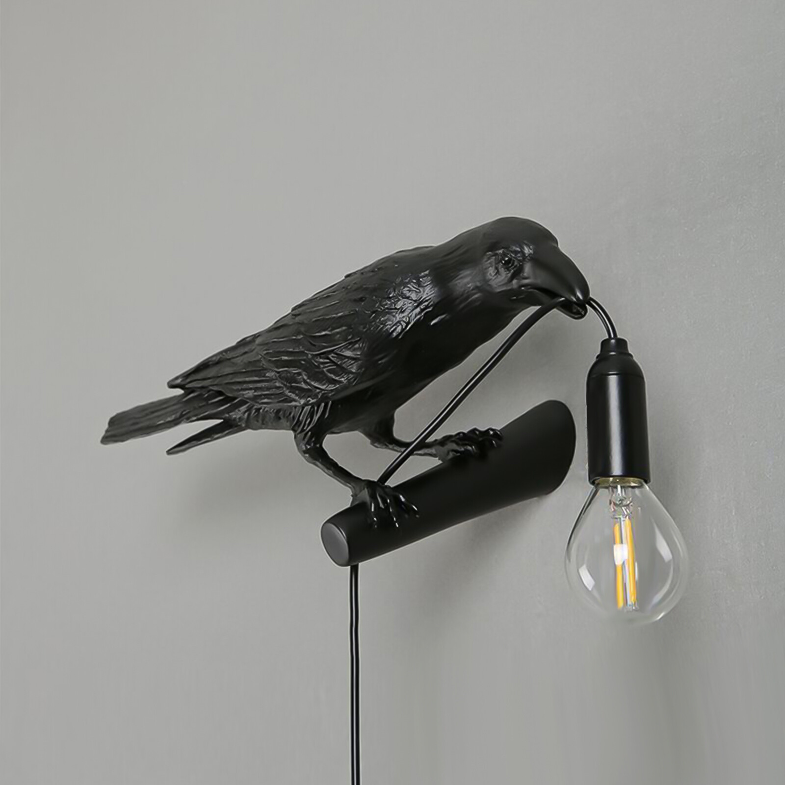 LamQee Table Lamp Crow Bird Desk LED E14 Bulb Wall Sconce Light Bedroom ...