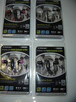 XTREME Mobile Life Audio Earbuds In-Line MIC Earphones for IPHONE ...