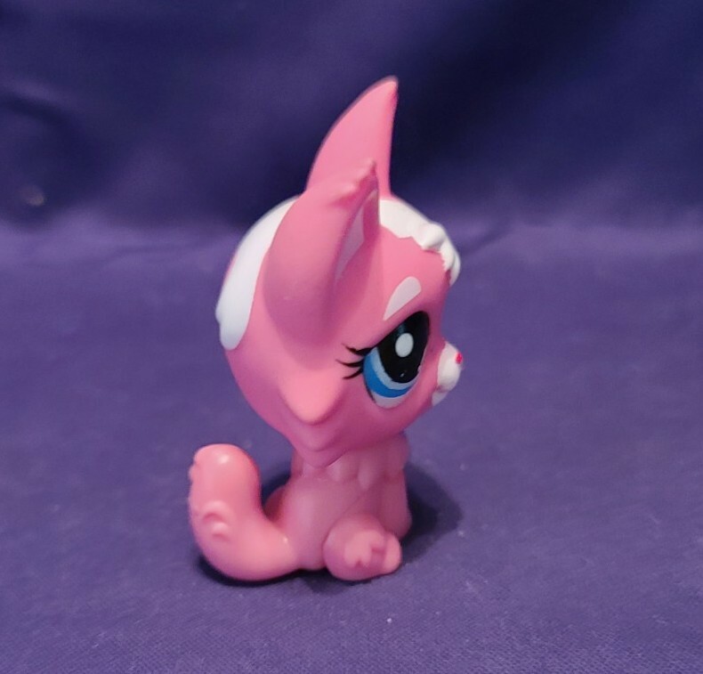 Authentic Littlest Pet Shop #3561 Wolf Fox.Pink White Purple Bow Blue ...