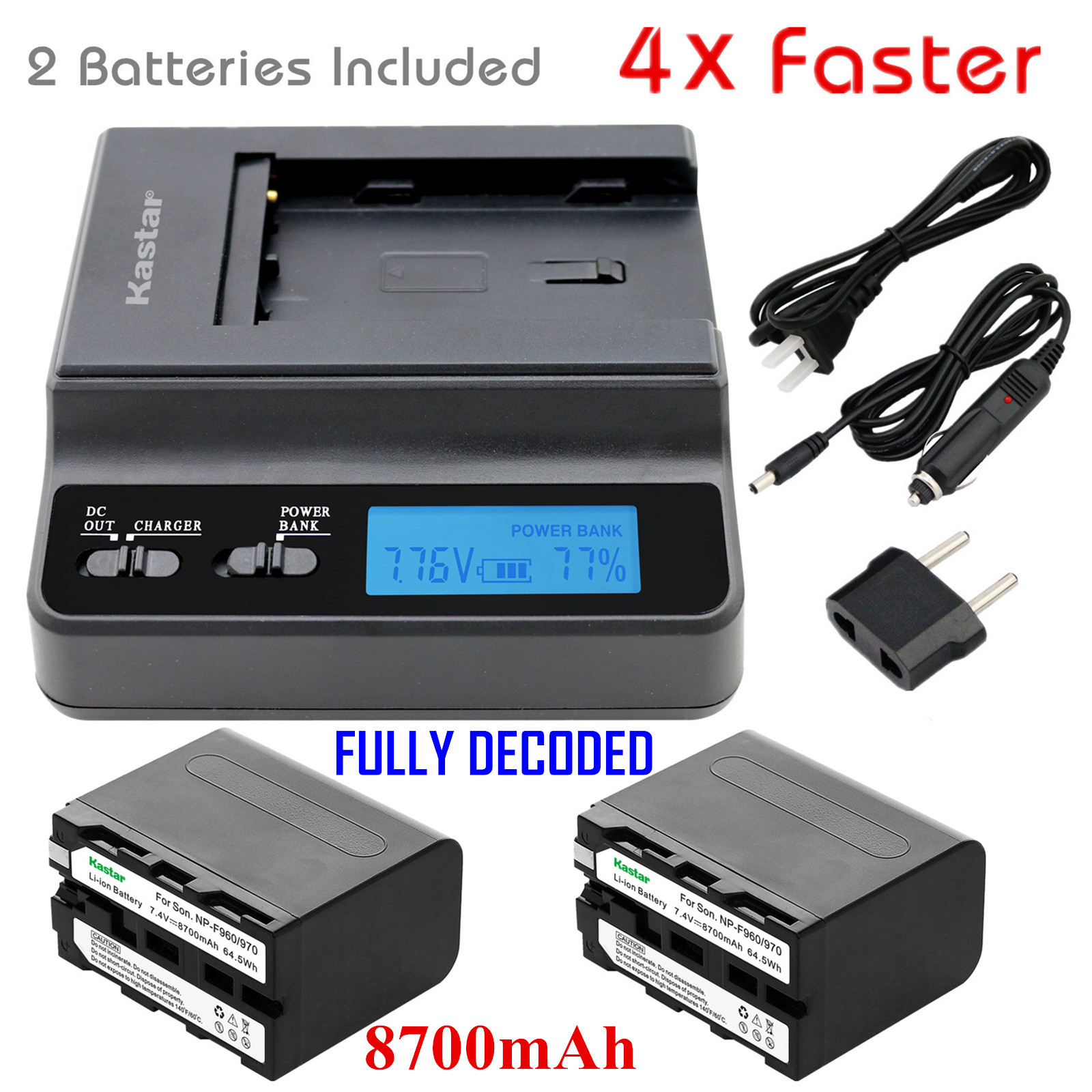 Kastar Battery Charger Sony TRV88 CCD-TRV90 TRV91 TRV93 TRV95 TRV98 ...