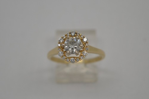Diamond Engagement Ring 19 Diamonds .93ctw 14K Yellow Gold 3.5g Sz:8 ...