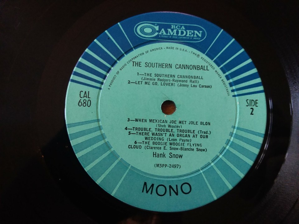 1961 VG++COVER & VG- LP Hank Snow ? The Southern Cannonball CAL 680 ...