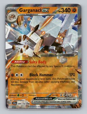 Garganacl ex #089/142 Double Rare Stellar Crown Pokémon Scarlet ...