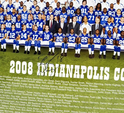 Peyton Manning Signed 2008 Indianapolis Colts Team Photo Autographed ...