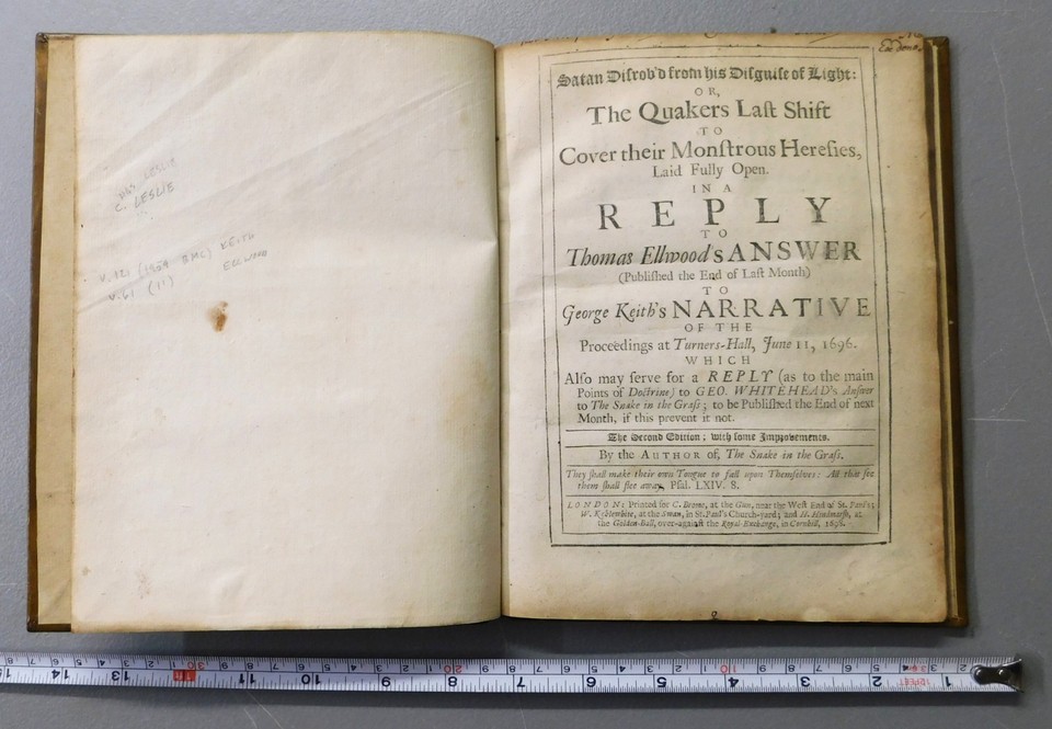 Rare Antiquarian book 1698 Satan Disrob'd Ellwood Leslie Keith ...