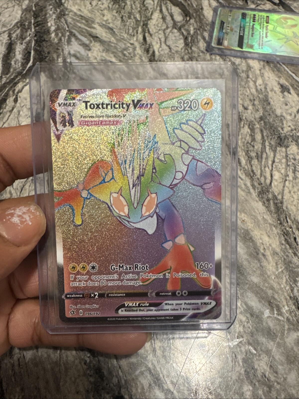 Pokémon TCG Toxtricity VMAX Rebel Clash 196/192 Rainbow Holo Secret ...