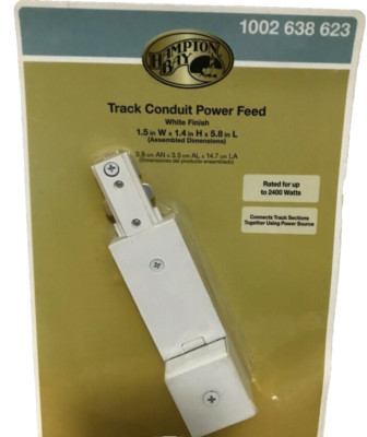 Hampton Bay 2400-Watt White Linear Track Conduit Power Feeds in white ...