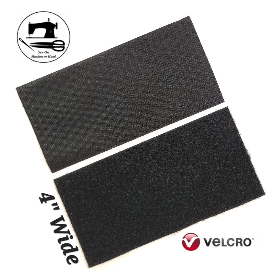 4” Wide x 8” (Inch) VELCRO® Brand Sew-On Strip (Hook & Loop) - Black | eBay