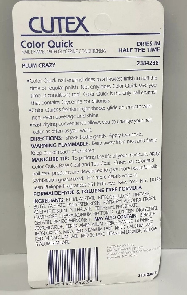 Cutex Color Quick Nail Enamel Polish - Plum Crazy 38 - 0.4 oz | eBay