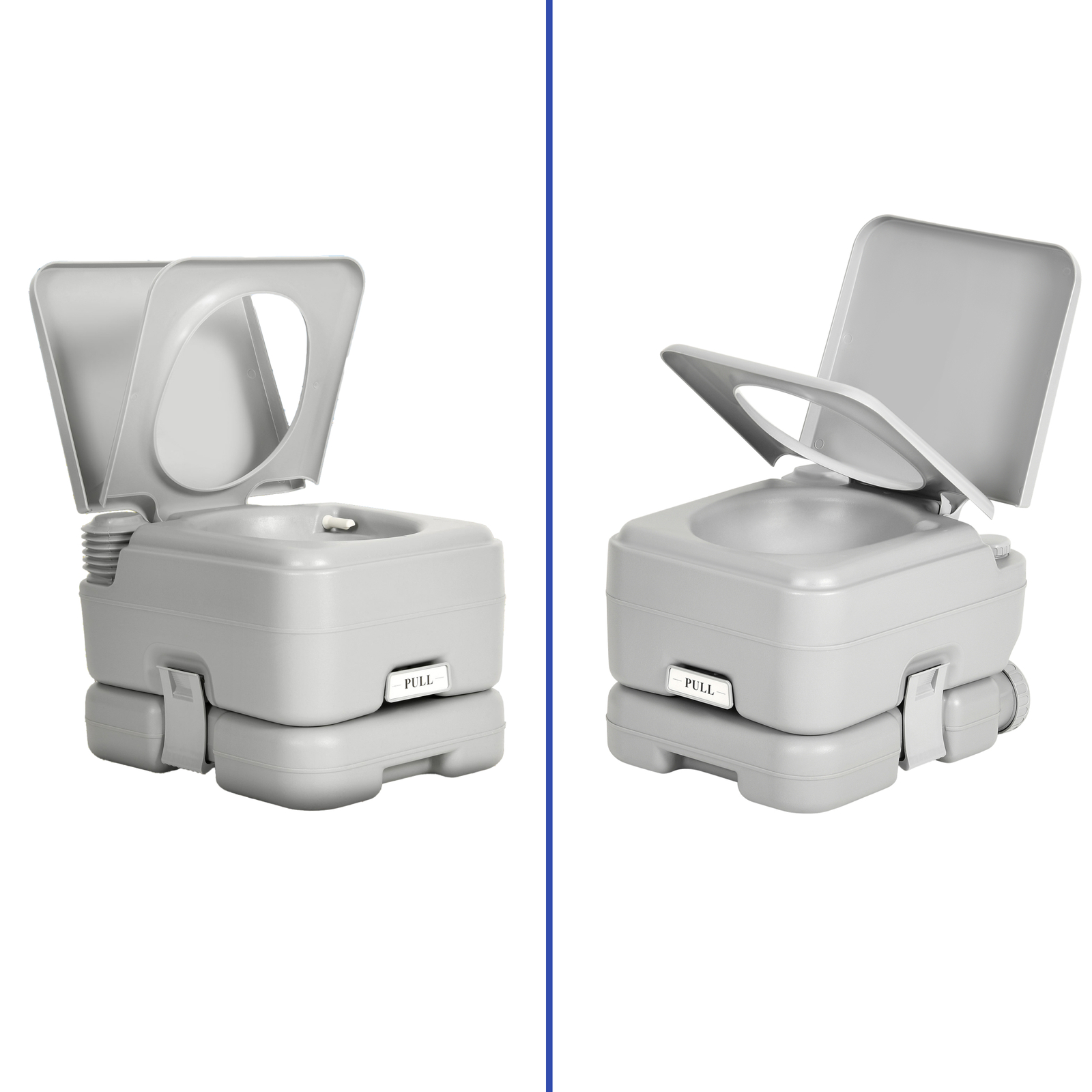 3.17 Gallon Portable Toilet 12L Flush Pump Commode Porta Potty RV ...