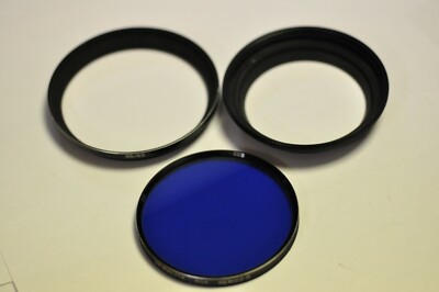 Metal lens hood marked "35/55" w/series VII thread & a drop in 80A VIII ...