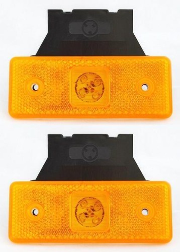2x Pendant Amber Orange LED Side Marker Lights Panel Lamps Indicators ...