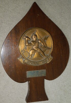 VTG US Navy Attack Squadron 196 (VA-196) Pure Brass Plaque on Spade ...