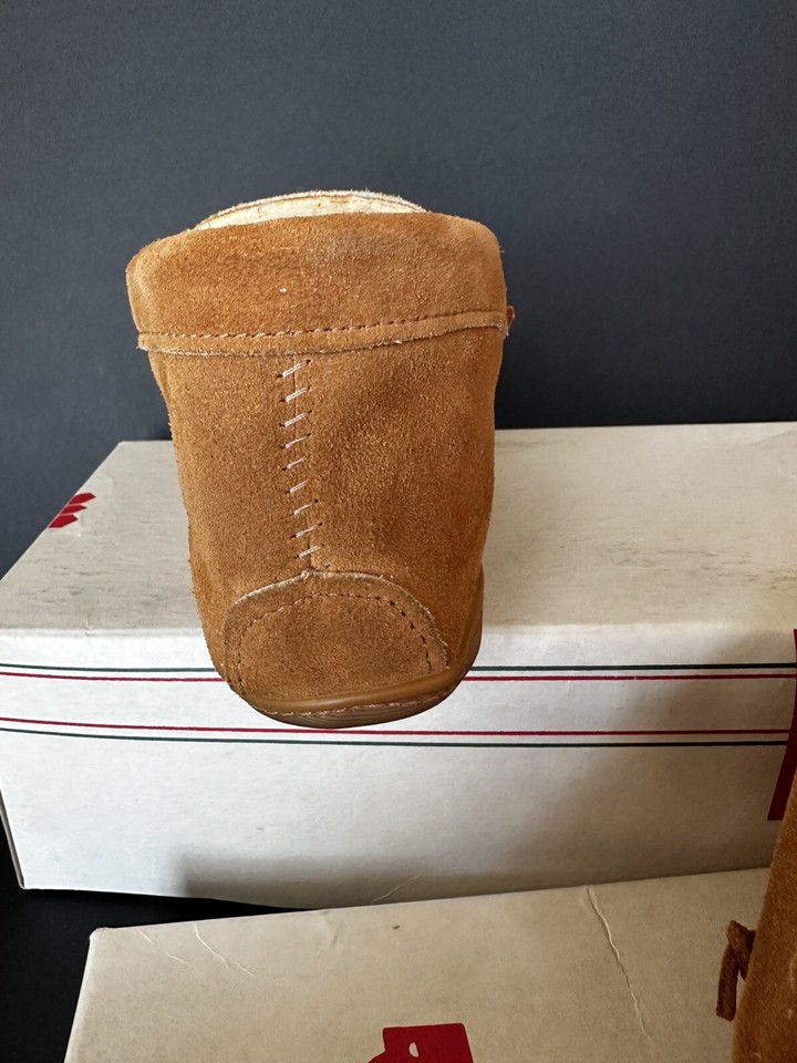 Vintage Ladies Sioux Mox Moccasins Real Leather Fleece Lined 7 Slippers ...