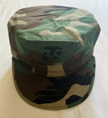 USGI Utility Cap Woodland Camo with USMC Logo Multiple Sizes Brand New ...