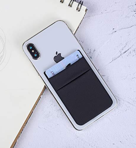 2Pack Adhesive Phone Pocket,Cell Phone Stick On Card Wallet Black,Black ...