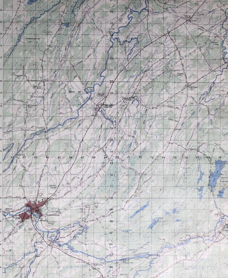 GOVERNEUR NEW YORK QUADRANT U.S. GEOLOGICAL SURVEY TOPOGRAPHIC ROAD MAP ...