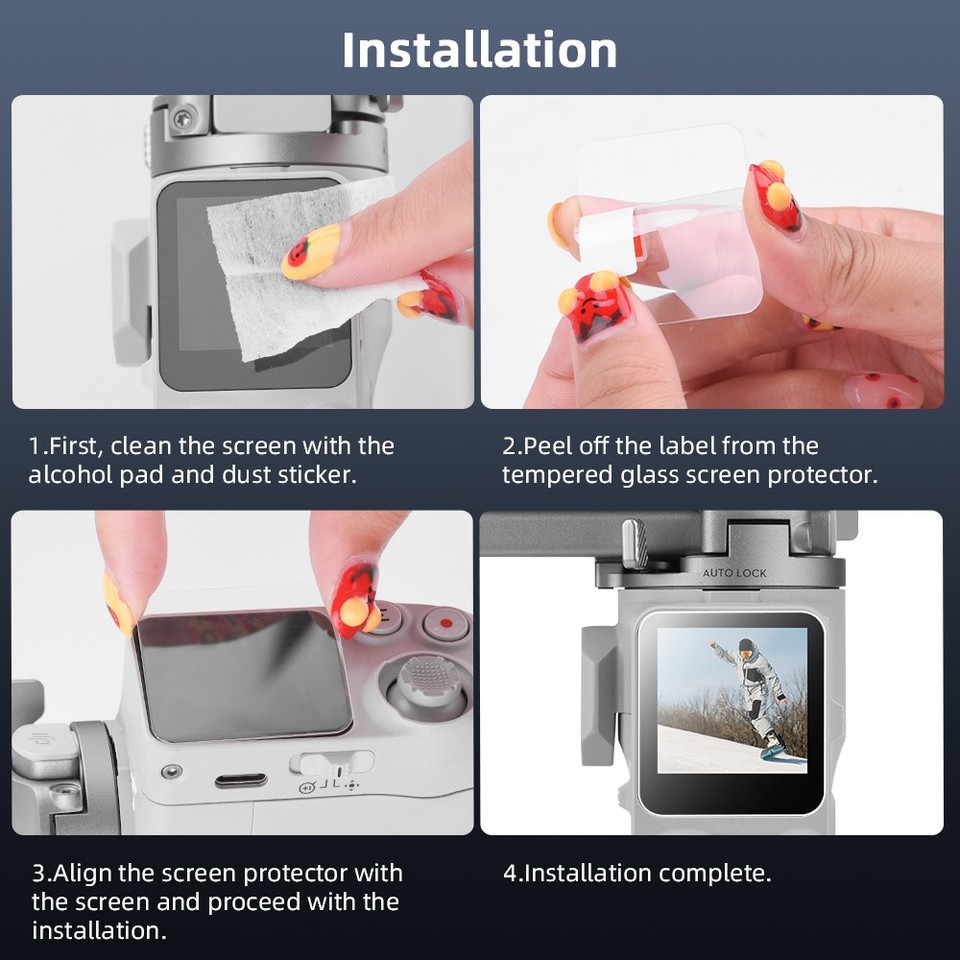 Handheld Stabiliser Screen Tempered Film Camera Vlog Accessory For DJI ...