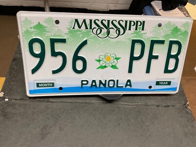 License Plate Tag Vintage Mississippi “Sunflower Design” 956 PFB Panola ...