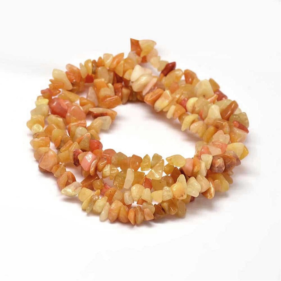 Chip Natural Jade Beads 5mm-10mm - Peach Jade - 1 Strand 282 Beads ...