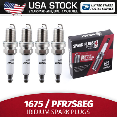 Set of 4 Spark Plugs Fit NGK 1675 Double iridium Premium OE PFR7S8EG ...