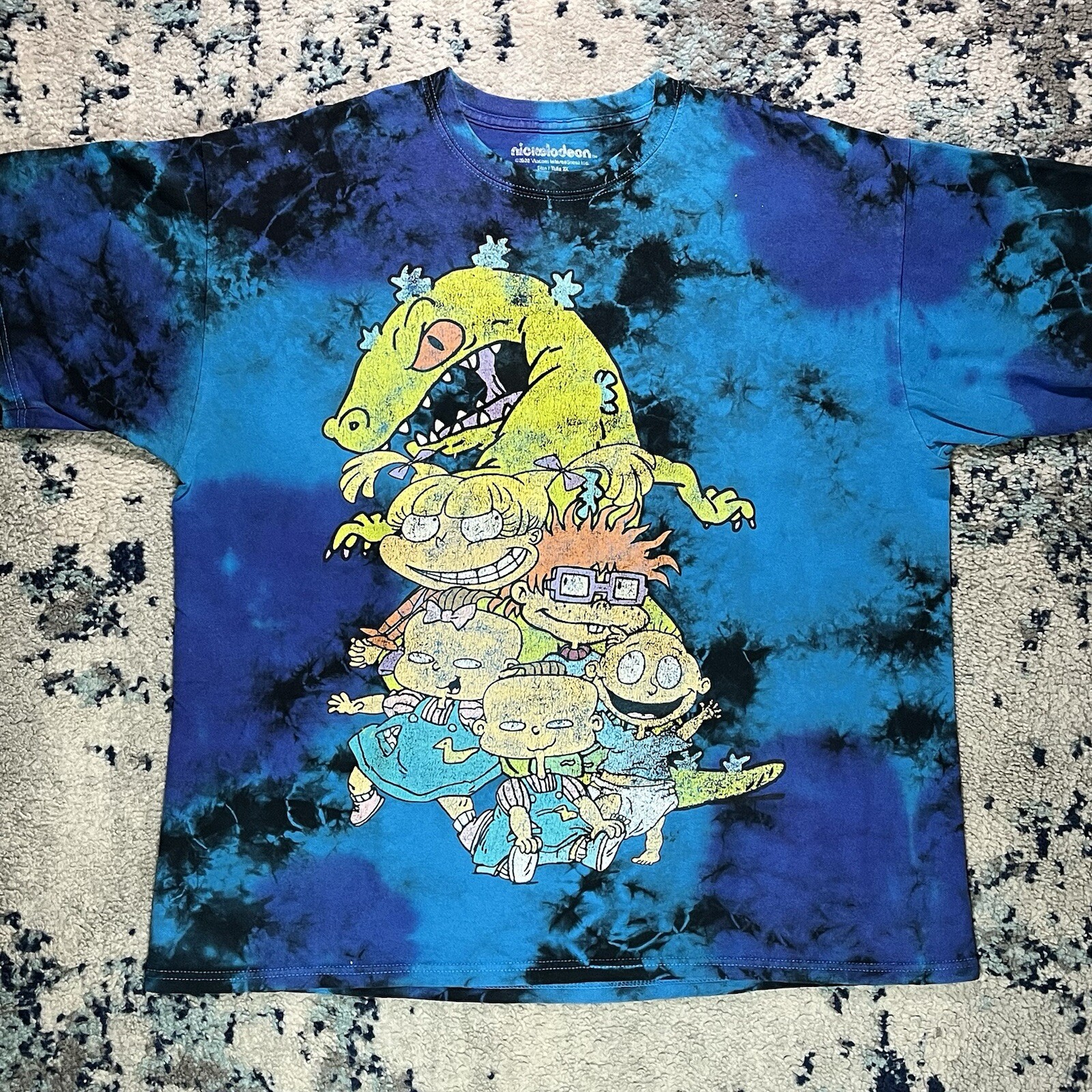 Nickelodeon Rugrats Blue Tye Dye T Shirt Size 2XL - Gem