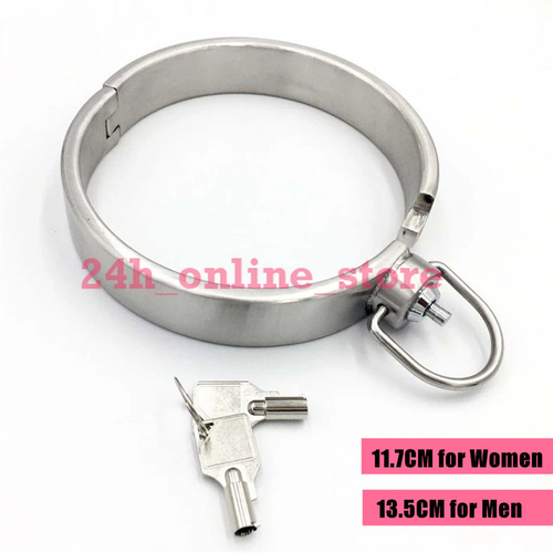 Heavy Stainless Steel Press Lock Neck Collar Restraints Slaves Lockable ...
