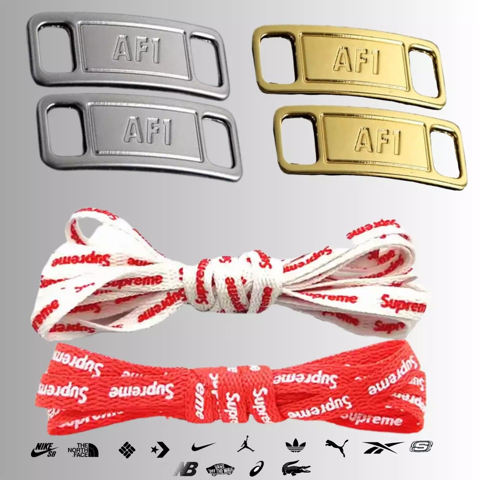 AF1 Lace Locks+ Supreme Shoe Laces BLACK, RED, WHITE WHEAT jordan dunks ...