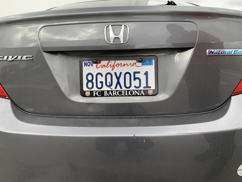 Black "FC BARCELONA" License Plate Frame, Custom Made of Powder Coated ...