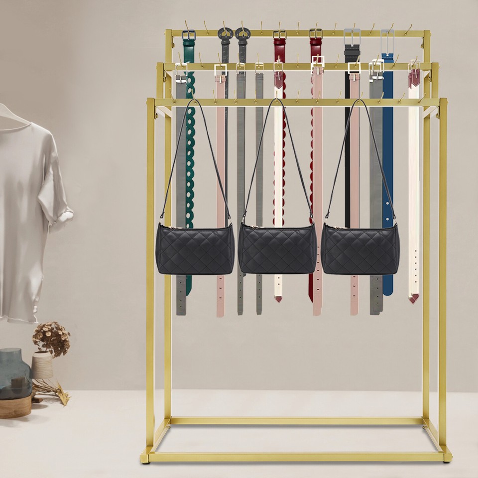 Belt Hanger 3-tier Tie/belt Freestanding Hanger Steel Belt Organizer ...
