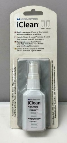 NEW Monster iClean Screen Cleaning Solution w/ Microfiber Cloth for ...