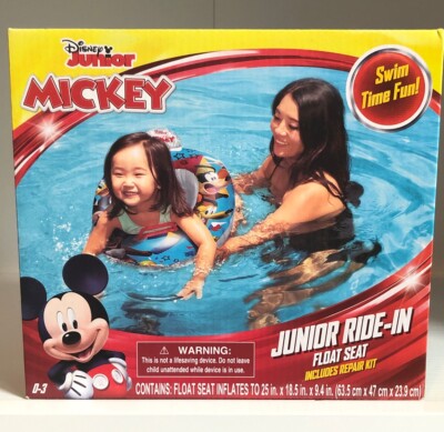 Disney Junior Mickey Ride In Water Float Seat w Repair Kit 0-3 yrs Swim ...