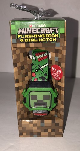 Minecraft Kid's Watch Digital Flashing Icon Wristwatch Mojang New | eBay