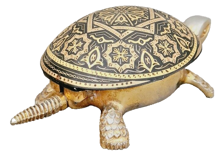 Vtg. Nice bronze doorbell f/hotel desk, damascened, made by BOJ in Eibar, Spain | eBay