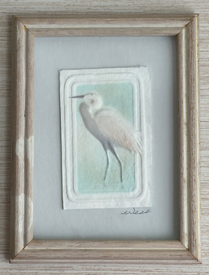 Wall Art Great Blue Heron hand cast paper Figi Graphics signed artwork ...