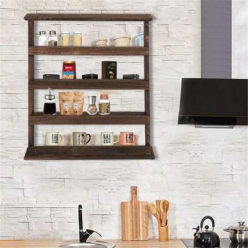 4 Tier Kitchen Spice Shelf Floating Seasoning Rack Succulants Herbs Pot ...