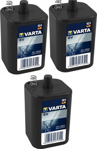 3 x Varta V431 4R25 6V 8500mAh Blockbatterie Zink Kohle ...