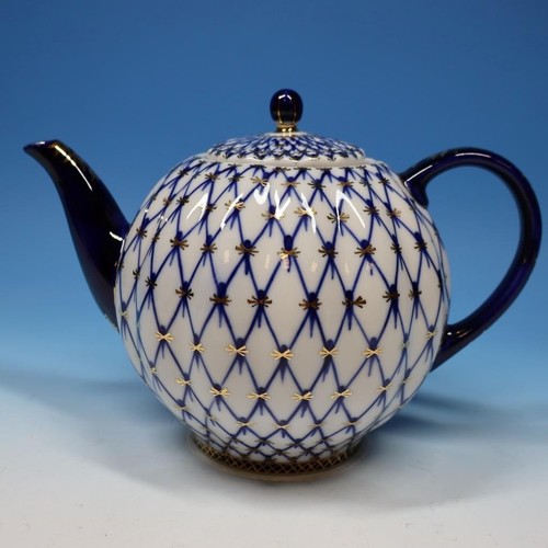 USSR Russian Lomonosov Red Stamp - Blue - Large Teapot - 6½ inches | eBay