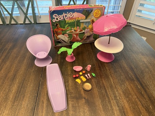 1992 Barbie Patio Party Play Set Mattel ARCO Good Condition Open Box ...