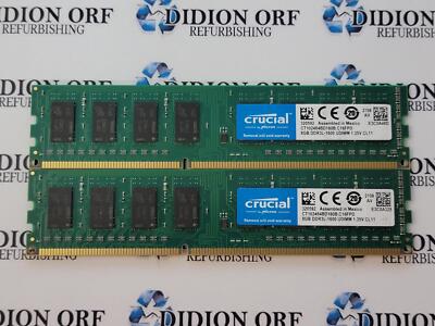 Set of 2 Micron 8gb DDR3 Desktop RAM 1600 MHz CT102464BD160B, SKU 12378 ...