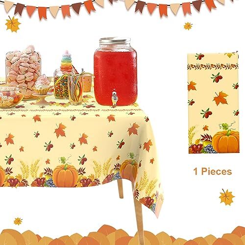 Thanksgiving Tablecloth Disposable Rectangle, 1 Pcs Thanksgiving ...