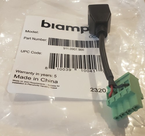 Biamp CCA 911.0907.900 Euroblock to Category Cable Adapter (TCM-XA only ...