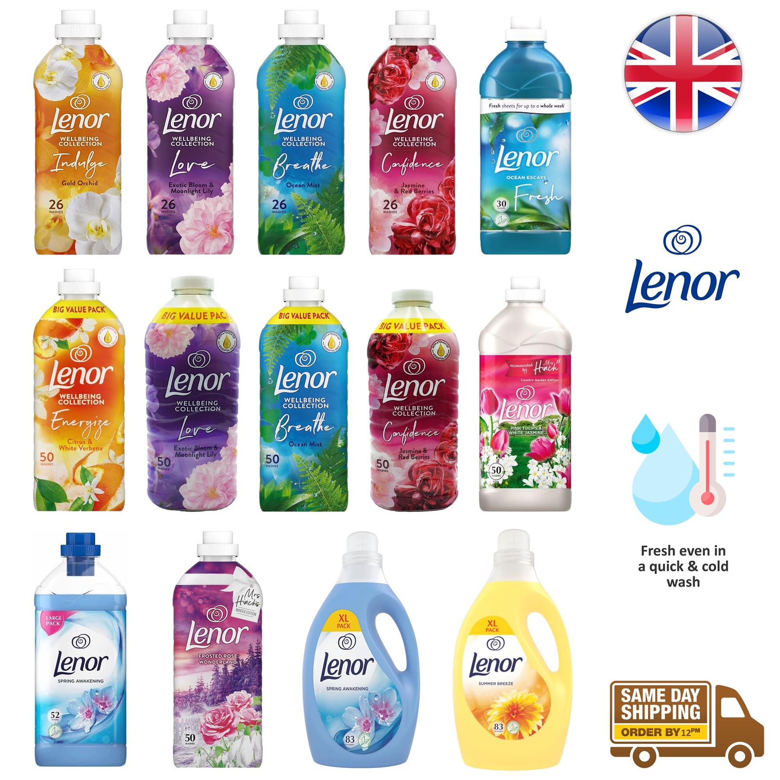 Lenor Fabric Conditioner Freshener Liquid Long Lasting Fragrance | eBay