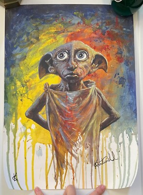 Geek Gear Wizardry Harry Potter Dobby house elf watercolor print poster ...