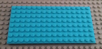 LEGO Medium Azure 8x16 Flat Basic Building Plate Piece | eBay