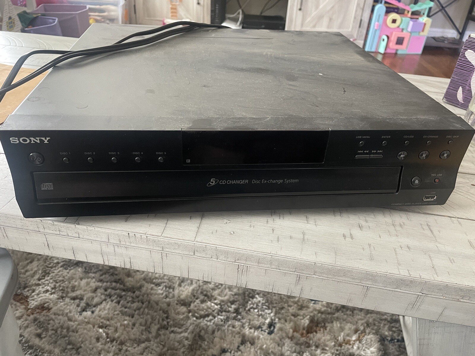 Sony CDP-CE500 CD Player 5 Disc Changer USB Recording Tested Works ...