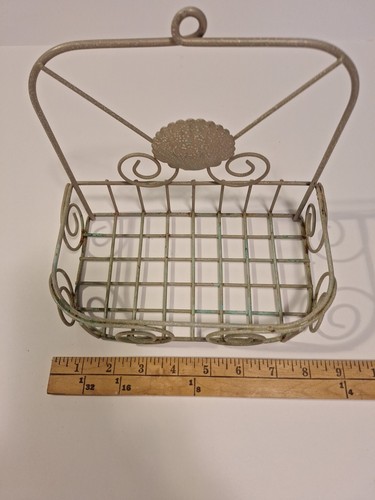 Scallop Shell Metal Accent Basket/Hanging Retro Vintage Nautical 8” X 5 ...