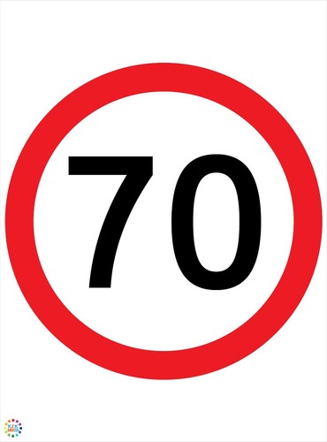 Speed Limit 70 Kph Traffic Sign/Sticker in Various Sizes & Materials ...