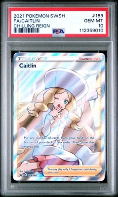 2021 Pokemon SWSH Full Art Caitlin 189/198 Chilling Reign PSA 10 | eBay