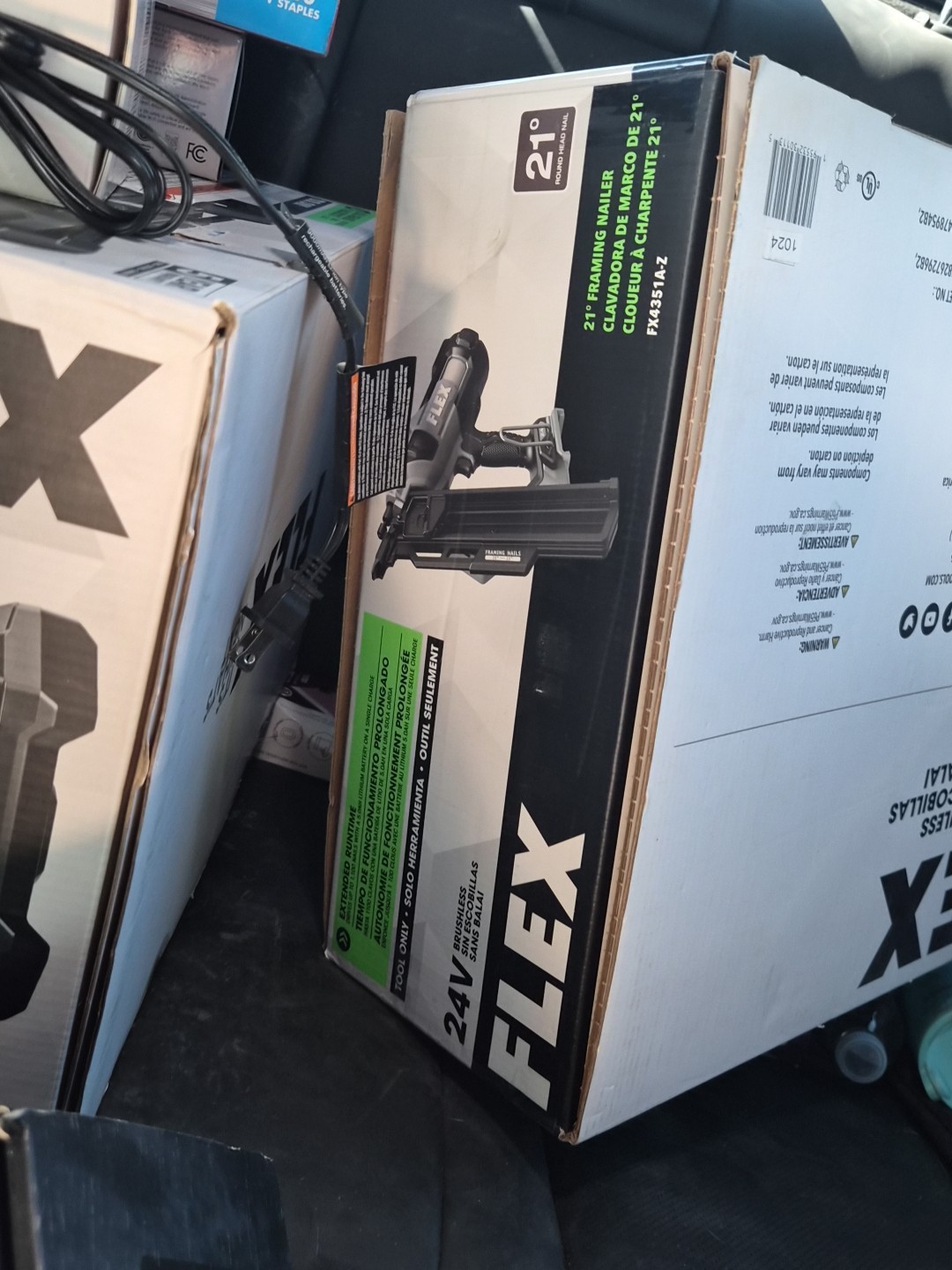 Flex 21 Degree Framing Nailer FX4351A 24V Cordless 21' Framing Nailer ...